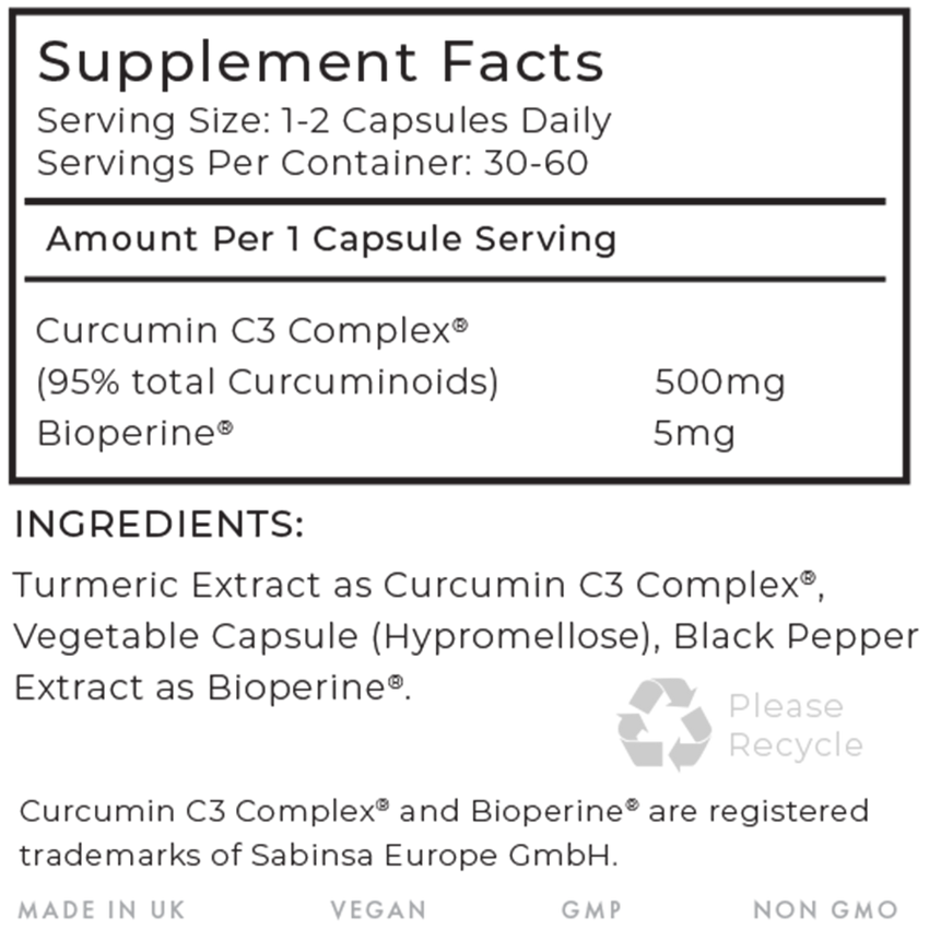 Curcumin 95 with Bioperine® capsules – Love Life Supplements